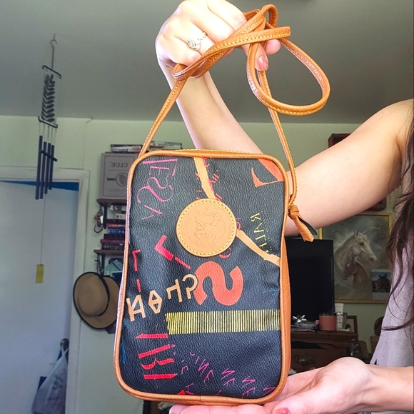 Carlos Falchi | Bags | Vintage Falchi Sport Black And Tan Crossbody Bag ...
